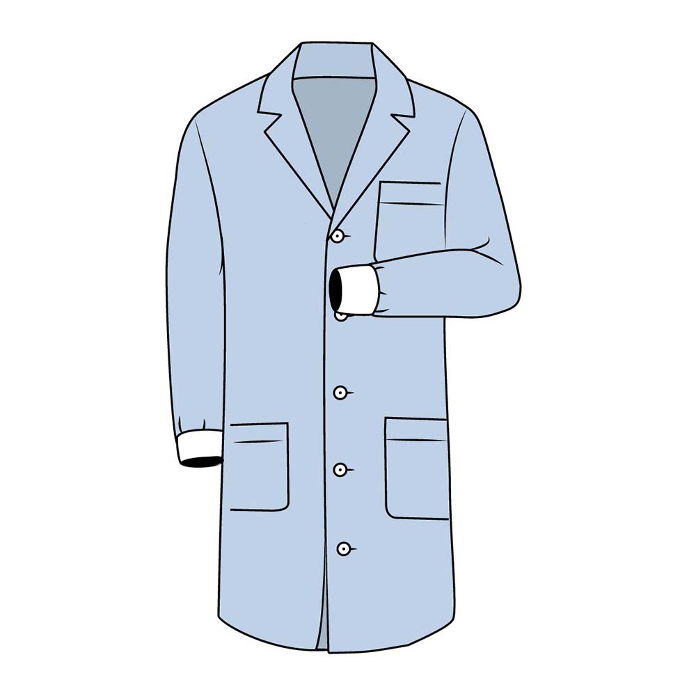 Protective Lab Coat With Traditional Collar Invenio